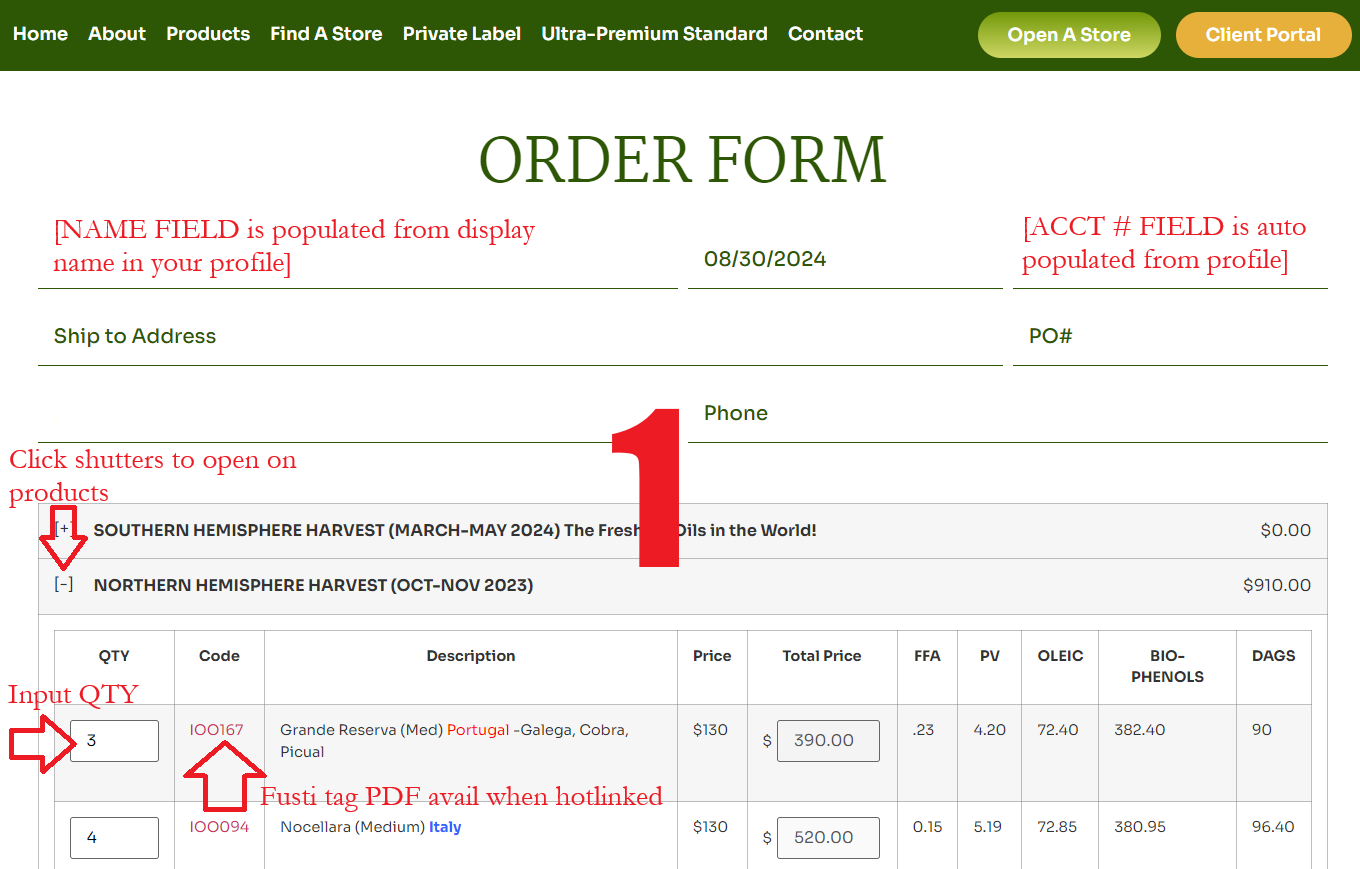 Order Instructions – Veronica Foods
